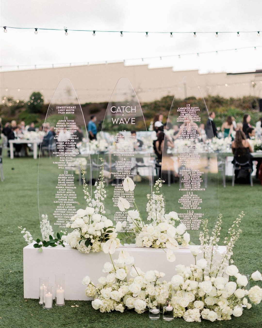 Clear Acrylic Surfboard Welcome Sign and Seating Chart, Unique Beach ...