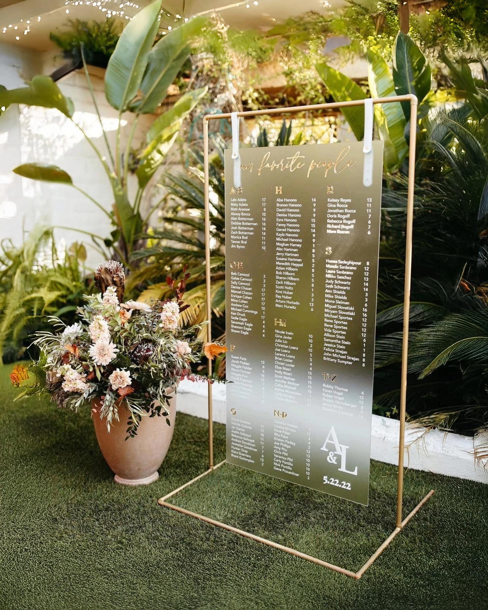 Frost Acrylic Seating Chart, Mirror Gold 3d Heading Wedding Seating ...