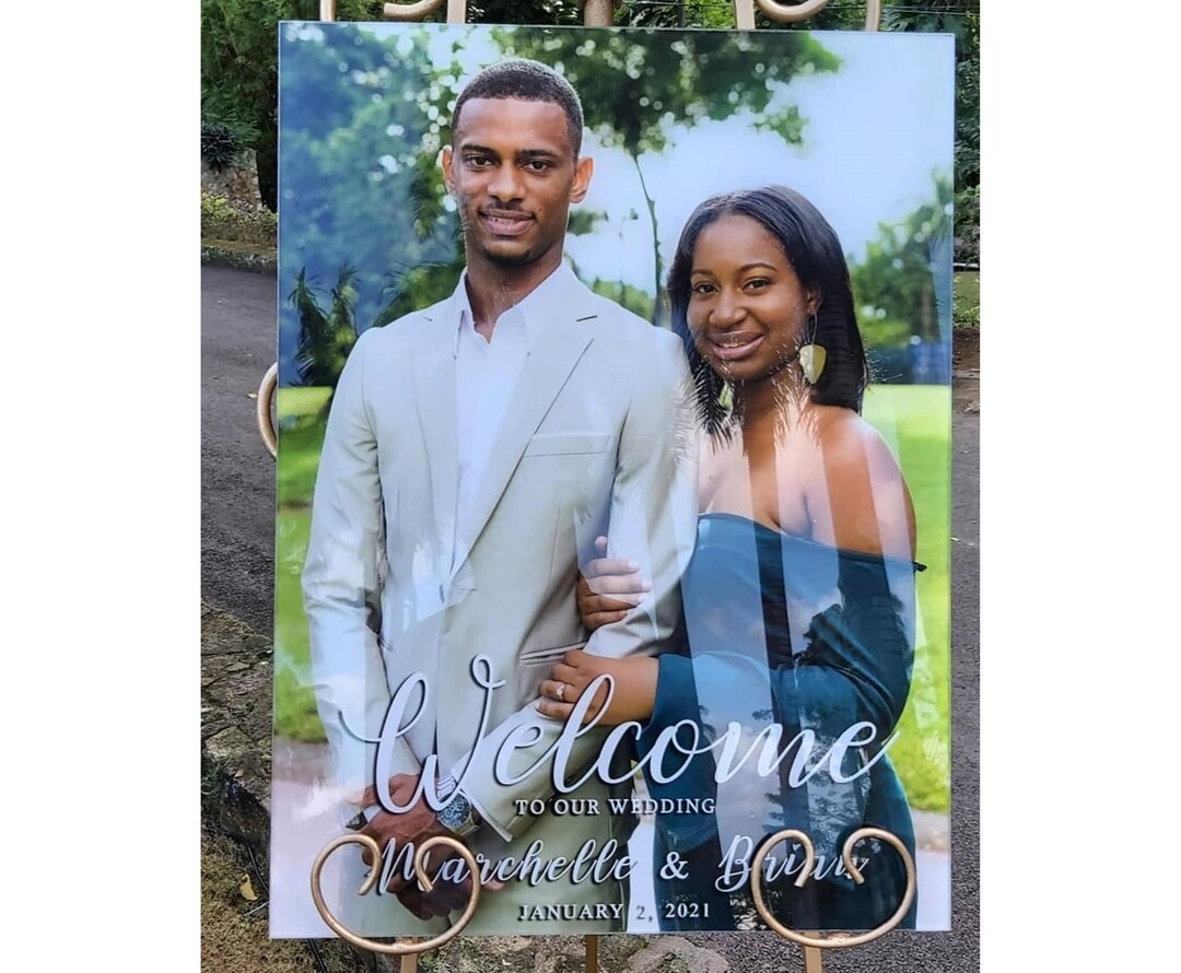 Photo Wedding Sign, Wedding Welcome Sign With Picture, Welcome Sign ...