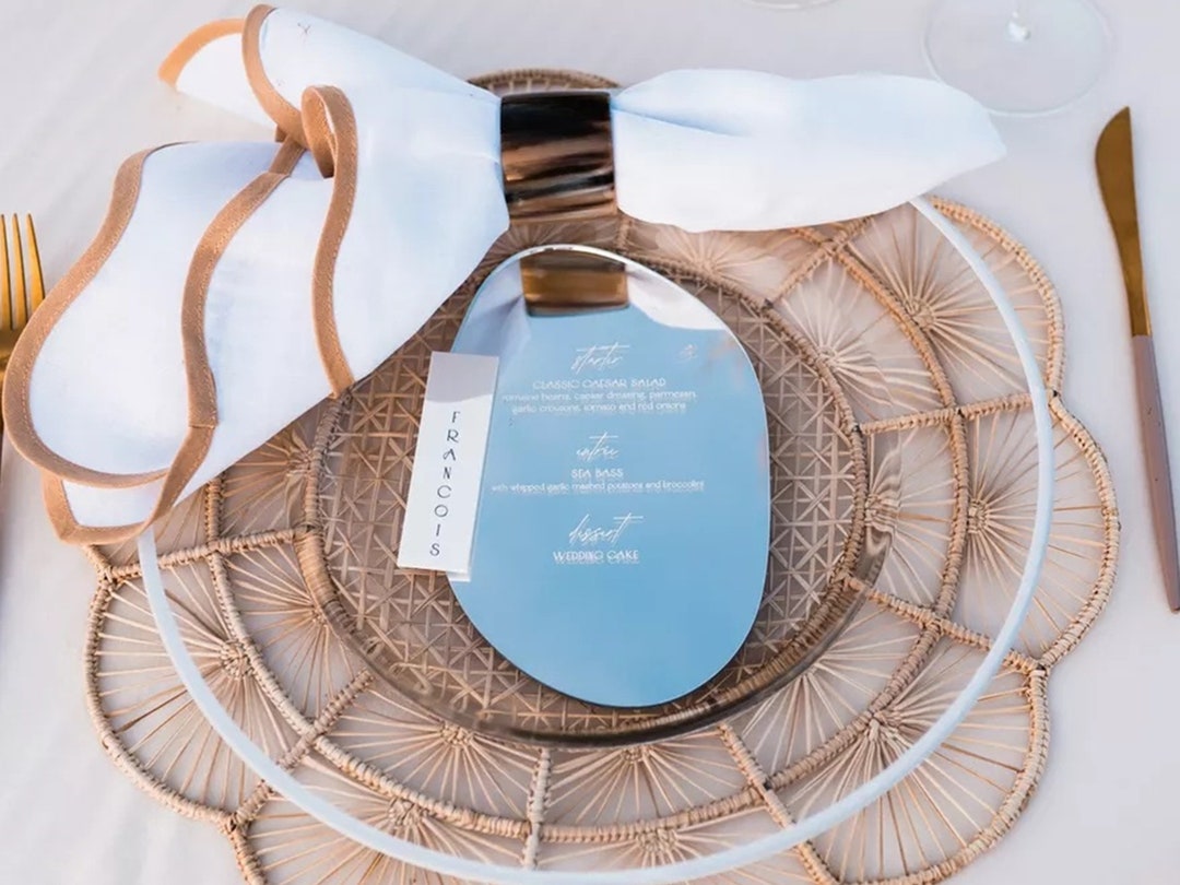 Mirror Menu Card, Acrylic Wedding Dinner Lunch Menu Sign, Personalized ...