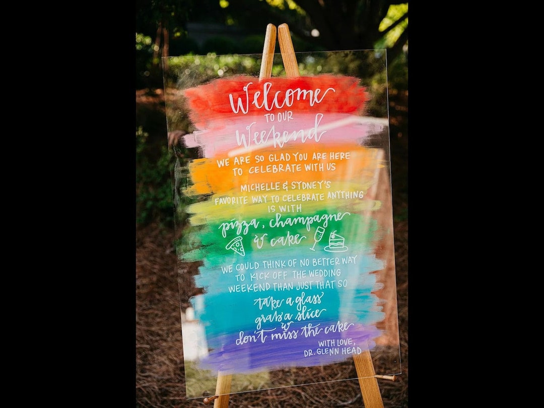 Lgbtq Wedding Welcome Sign - Gay Friendly Wedding Sign - Multi Color ...