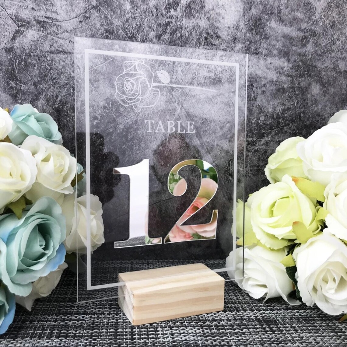 Mirror Gold Acrylic Table Numbers 3d Acrylic Table Decor - Etsy