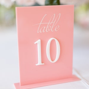 Pink Acrylic Table Numbers Wedding Table Numbers Acrylic Table Numbers ...