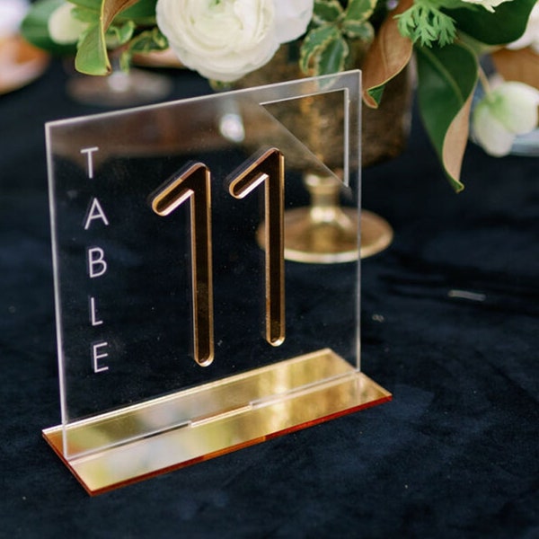 Rose Gold Acrylic Table Numbers - Etsy