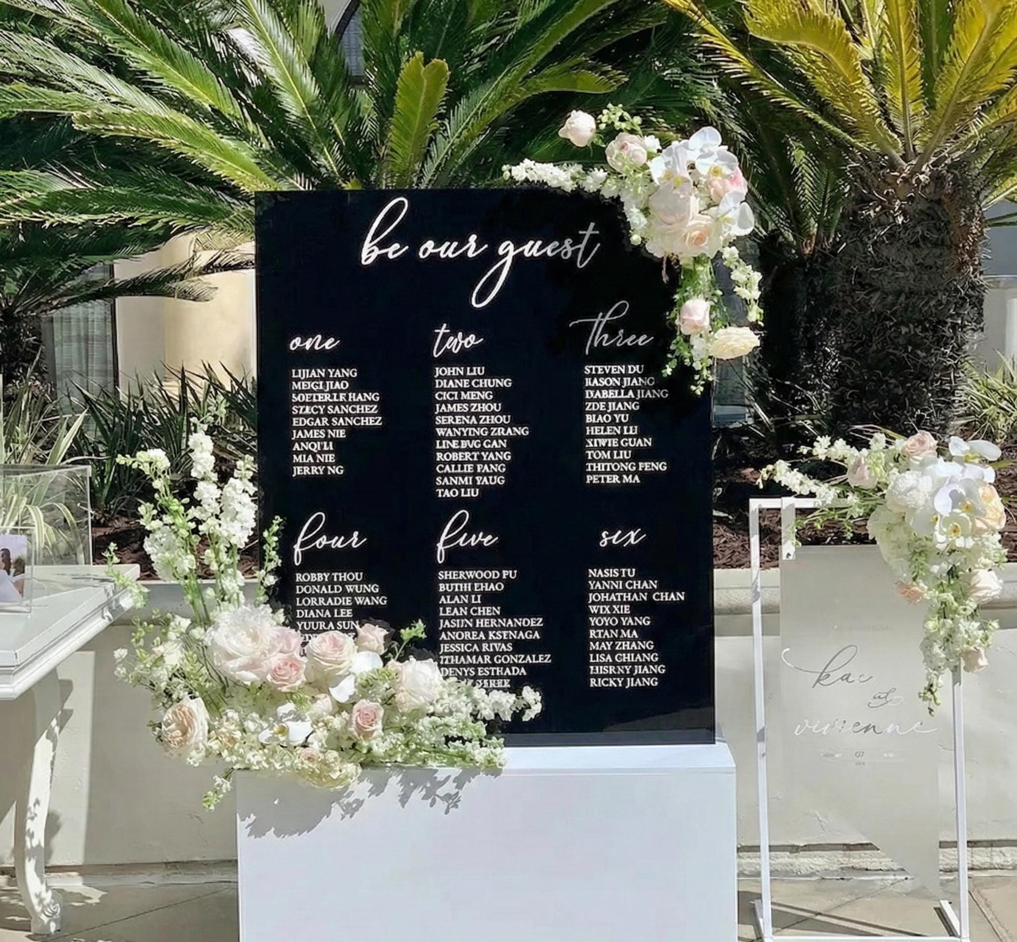 Acrylic Seating Chart, Large Frosted Acrylic Seating Guest Chart Sign ...