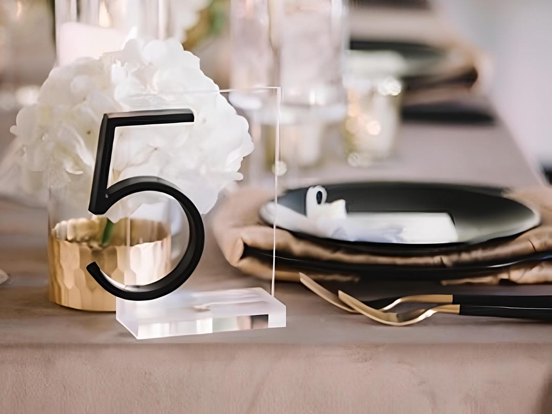 Black Acrylic Table Numbers, Acrylic Table Decoration, Large Acrylic ...