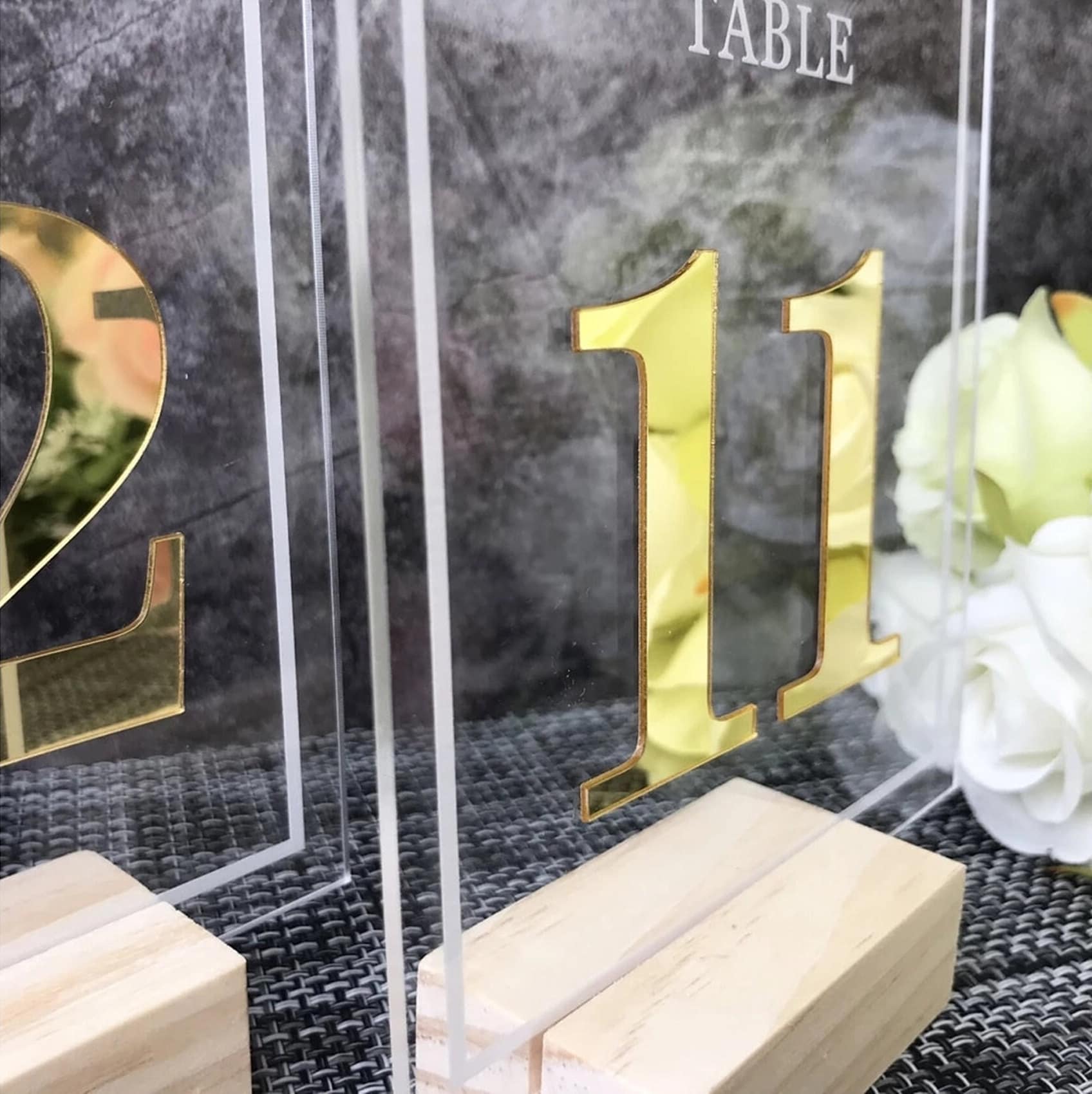 Mirror Gold Acrylic Table Numbers 3d Acrylic Table Decor - Etsy