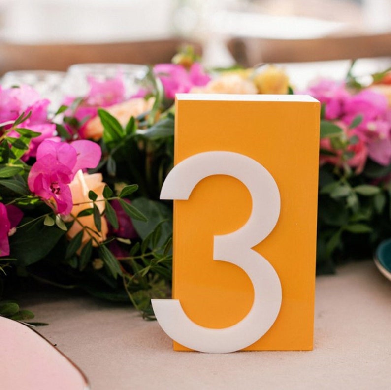 Colorful Wooden Acrylic Table Numbers Multi Color Acrylic - Etsy