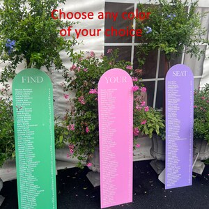 Multi Color Welcome Sign and Seating Chart, 5mm WPC Wood Unique Beach ...