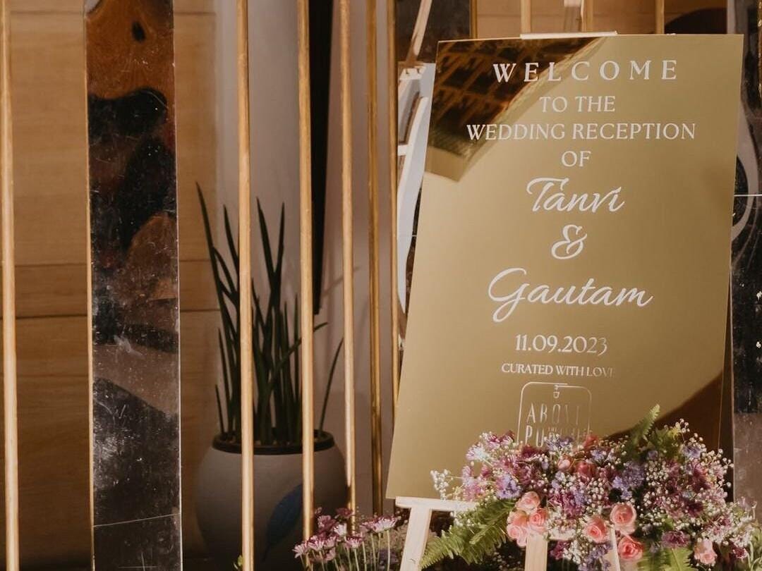 Wedding Welcome Sign Mirror Gold - Acrylic Welcome Wedding Sign - Gold ...