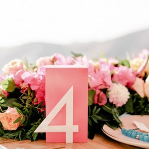 Colorful Wooden Acrylic Table Numbers, Multi Color Acrylic Table ...