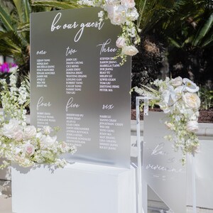 Acrylic Seating Chart, Large Frosted Acrylic Seating Guest Chart Sign ...