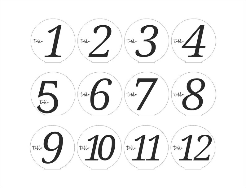 Round Table Number, White Circle 3 D Acrylic Table Numbers, Modern ...