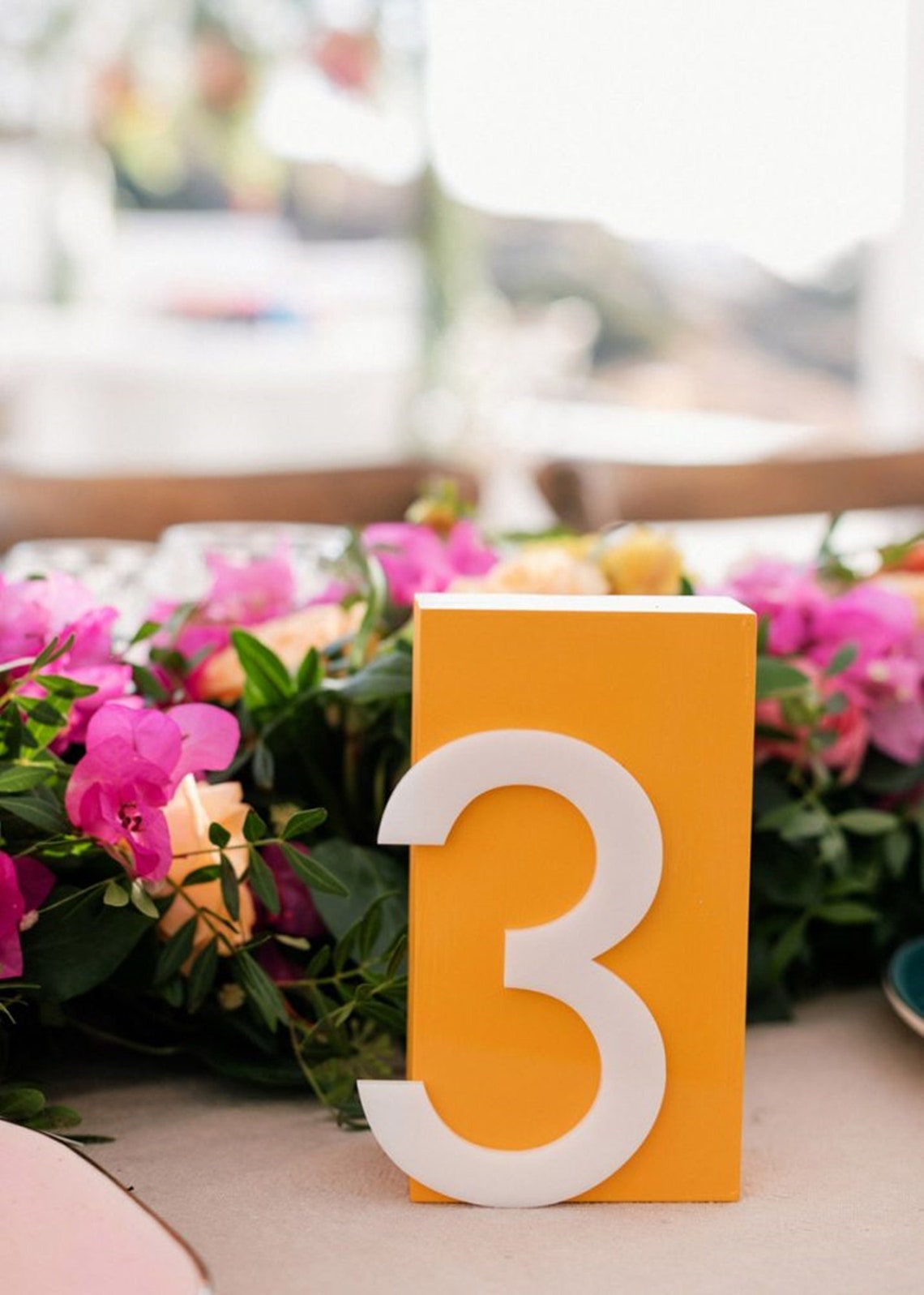 Colorful Wooden Acrylic Table Numbers Multi Color Acrylic - Etsy
