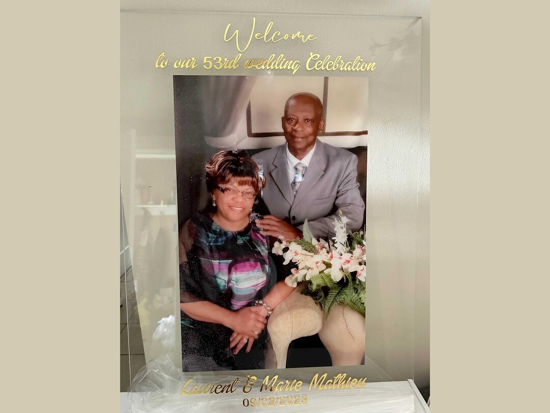 Photo Wedding Sign 3d Gold Text, Wedding Welcome Sign With Picture ...