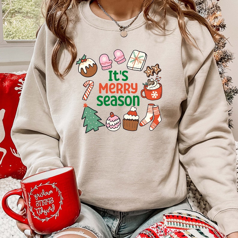 Its Merry Season Shirt, Tis the Season Crewneck, Cute Chirstmas ...