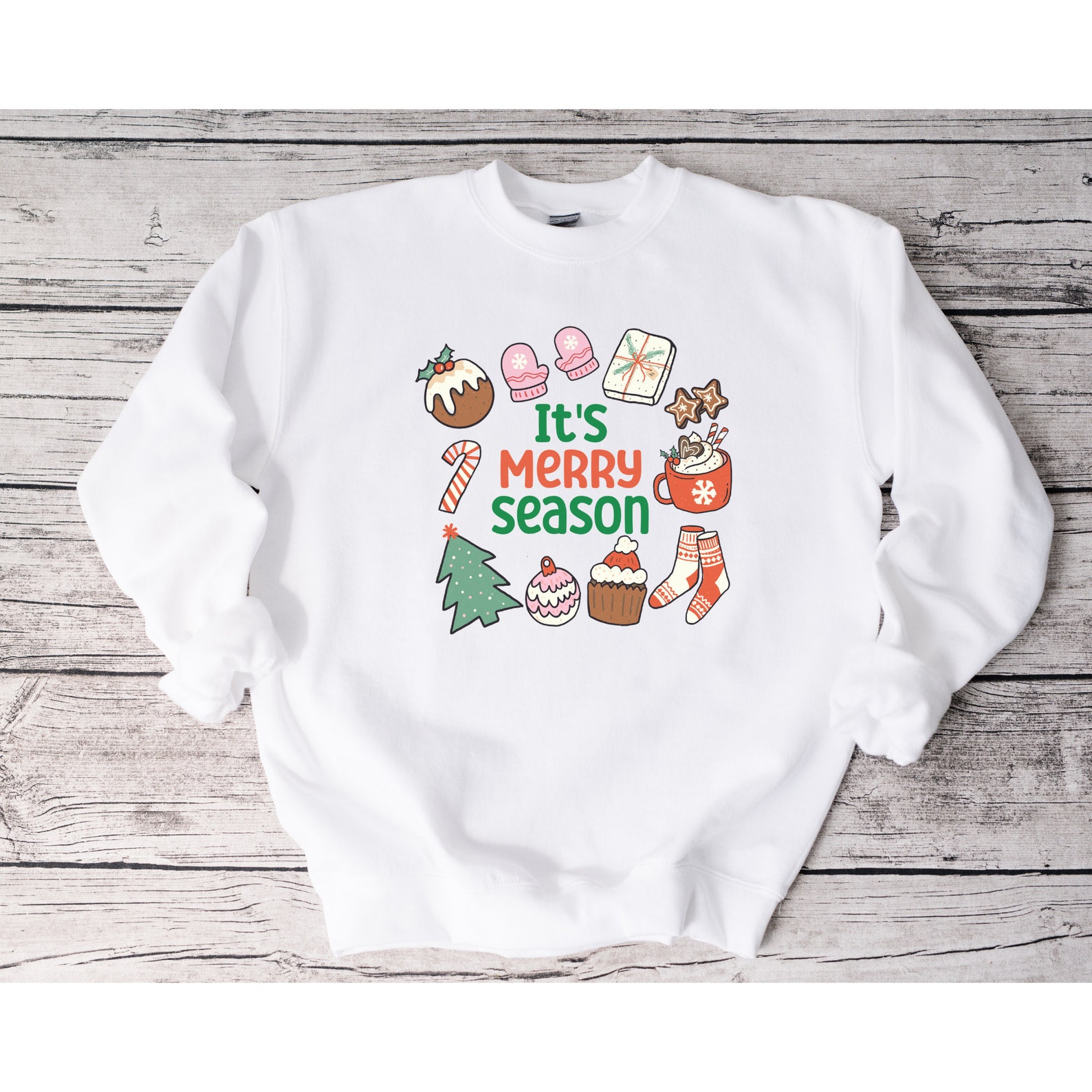 Its Merry Season Shirt, Tis the Season Crewneck, Cute Chirstmas ...