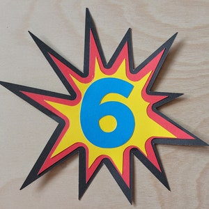 Happy Birthday Superhero Pow Cake Topper - Etsy