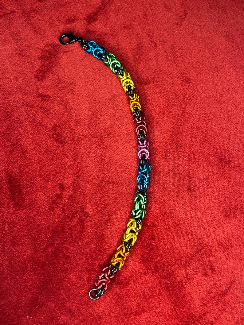Rainbow Byzantine Weave Chainmail Bracelet (style 2) - Etsy