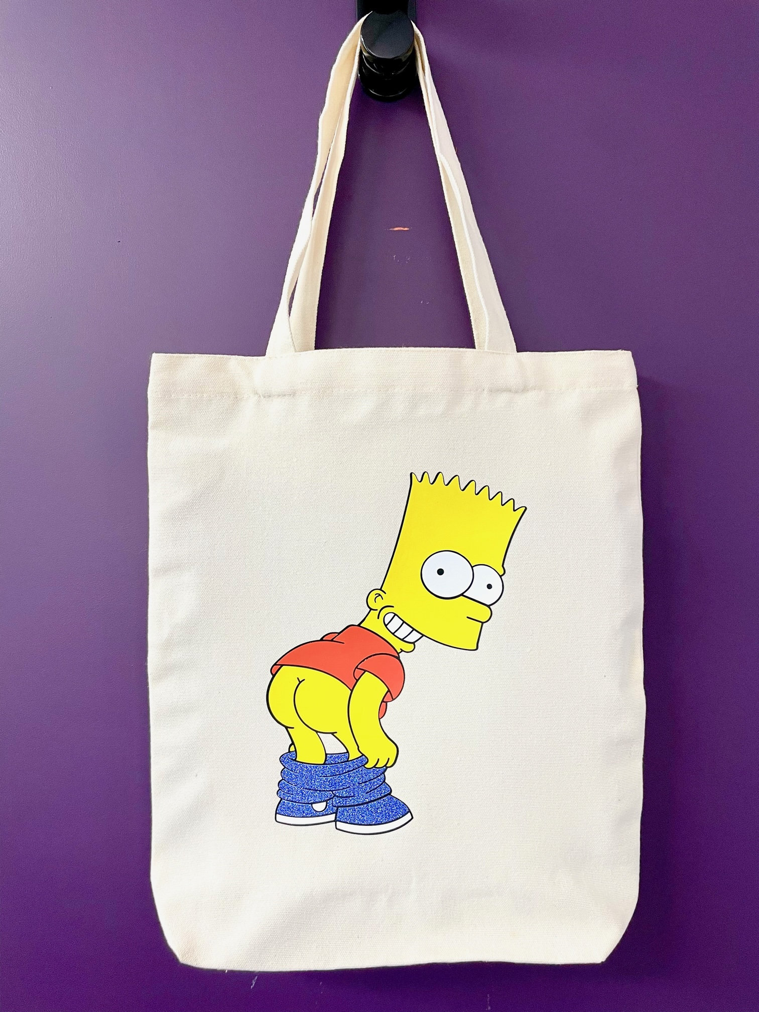Personalized Bart Simpson the Simpsons Eat My Shorts Canvas Tote Bag ...