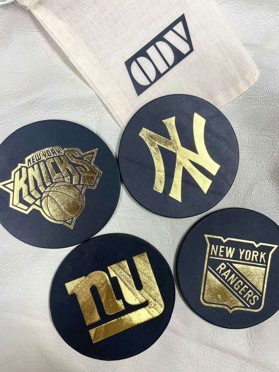 Handmade New York Sports Teams Yankees Giants Knicks Rangers Black and ...