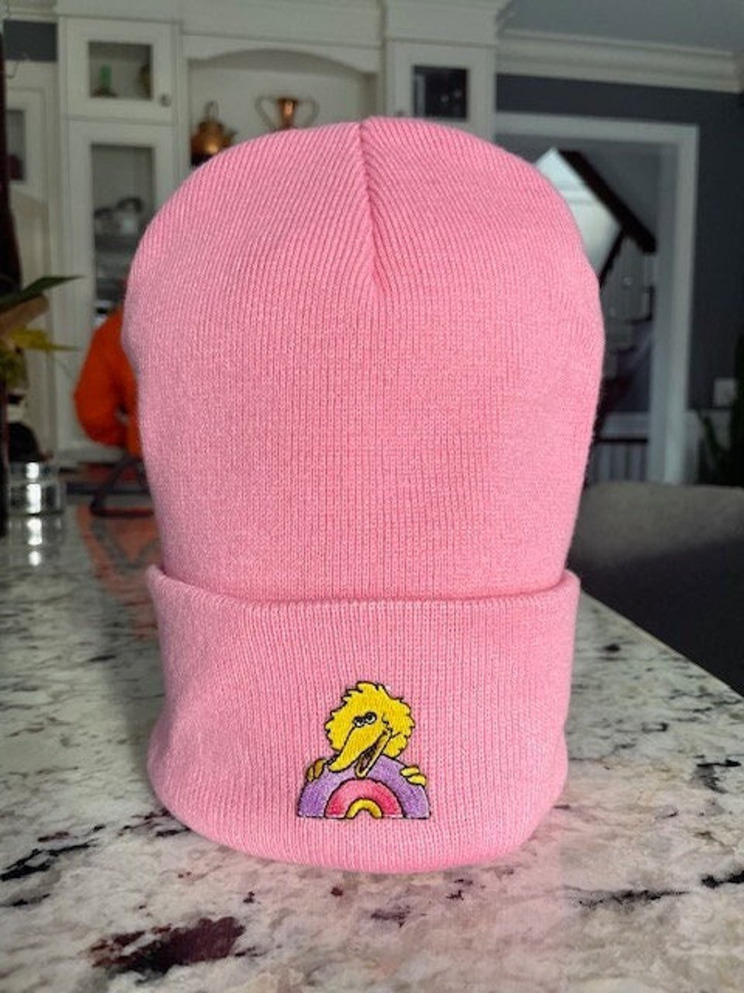 LIMITED EDITION Vintage Big Bird Muppet Sesame Street Baby Pink Beanie ...