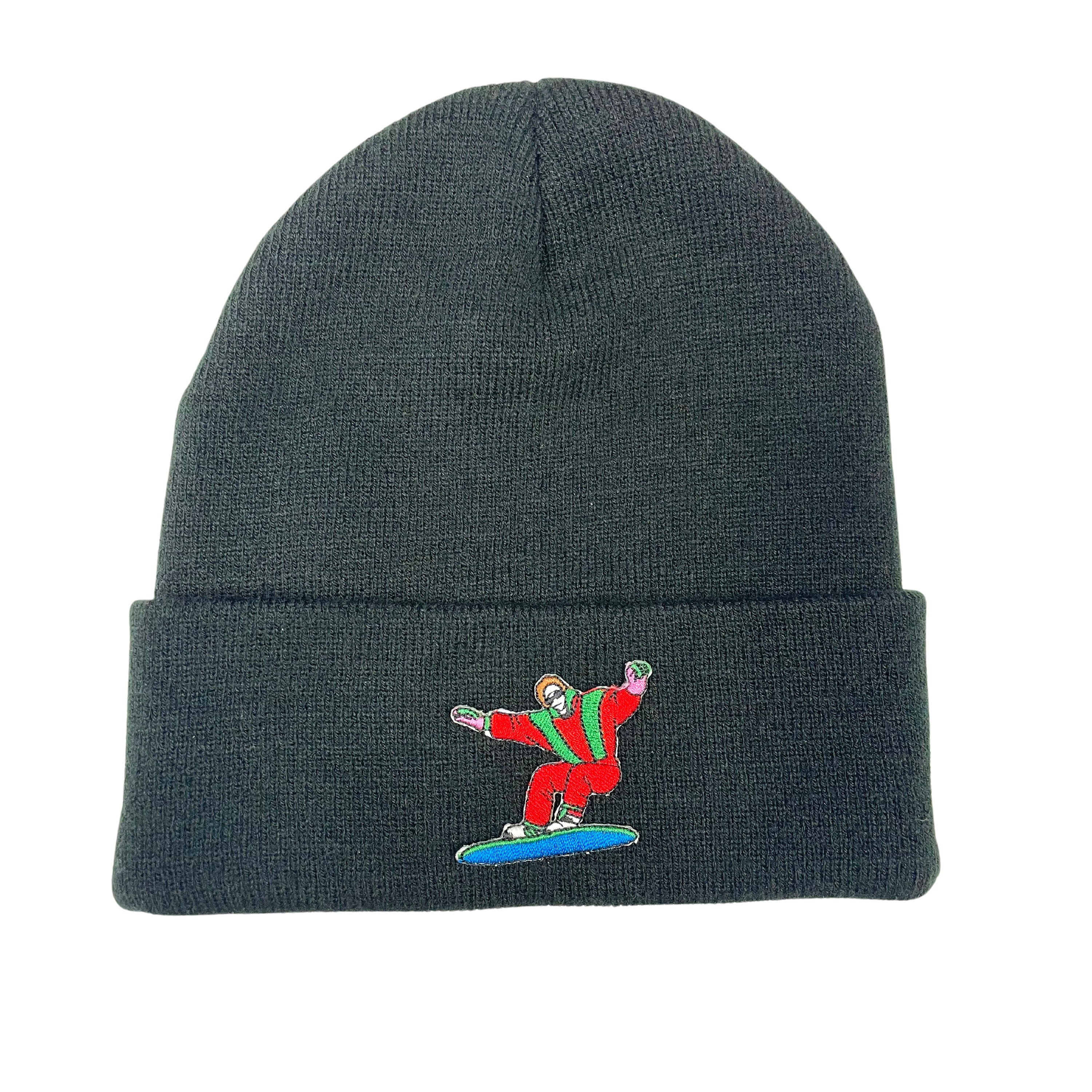 80s Retro Snowboarder Embroidery Patch Beanie Toque Cool Ski Gift ...