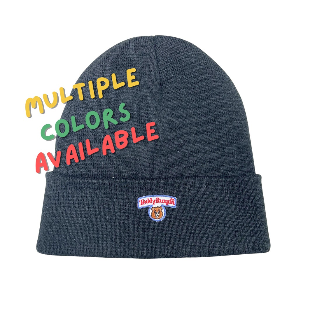 Vintage Teddy Ruxpin Embroidery Patch Beanie Toque Adult Winter Hat 80s ...