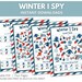 Winter I Spy Printable, Winter Activity, 3 Pages Easy to Hard, Counting ...