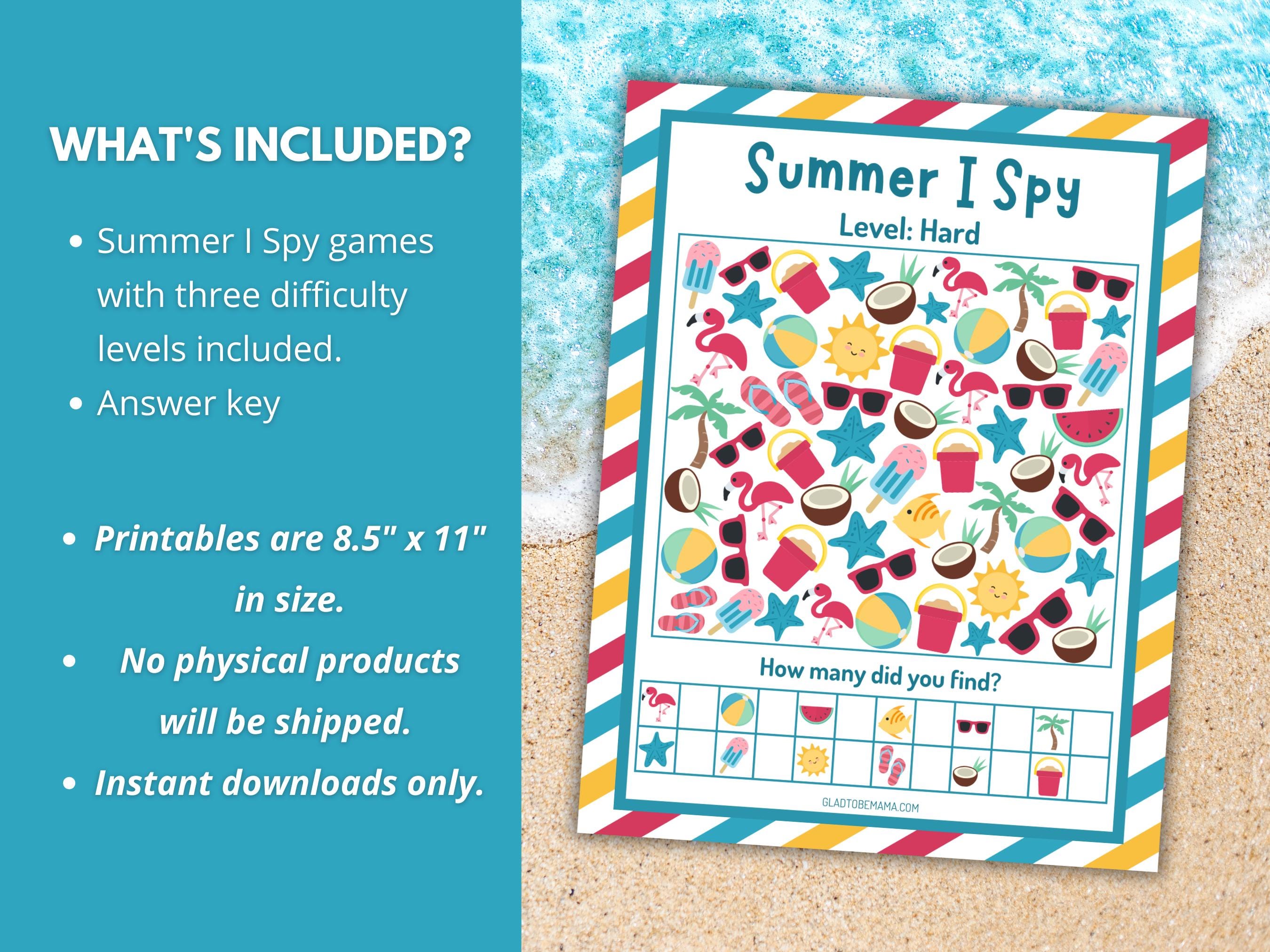 Summer I Spy Game, Learn to Count Printable Activity, Search and Find ...