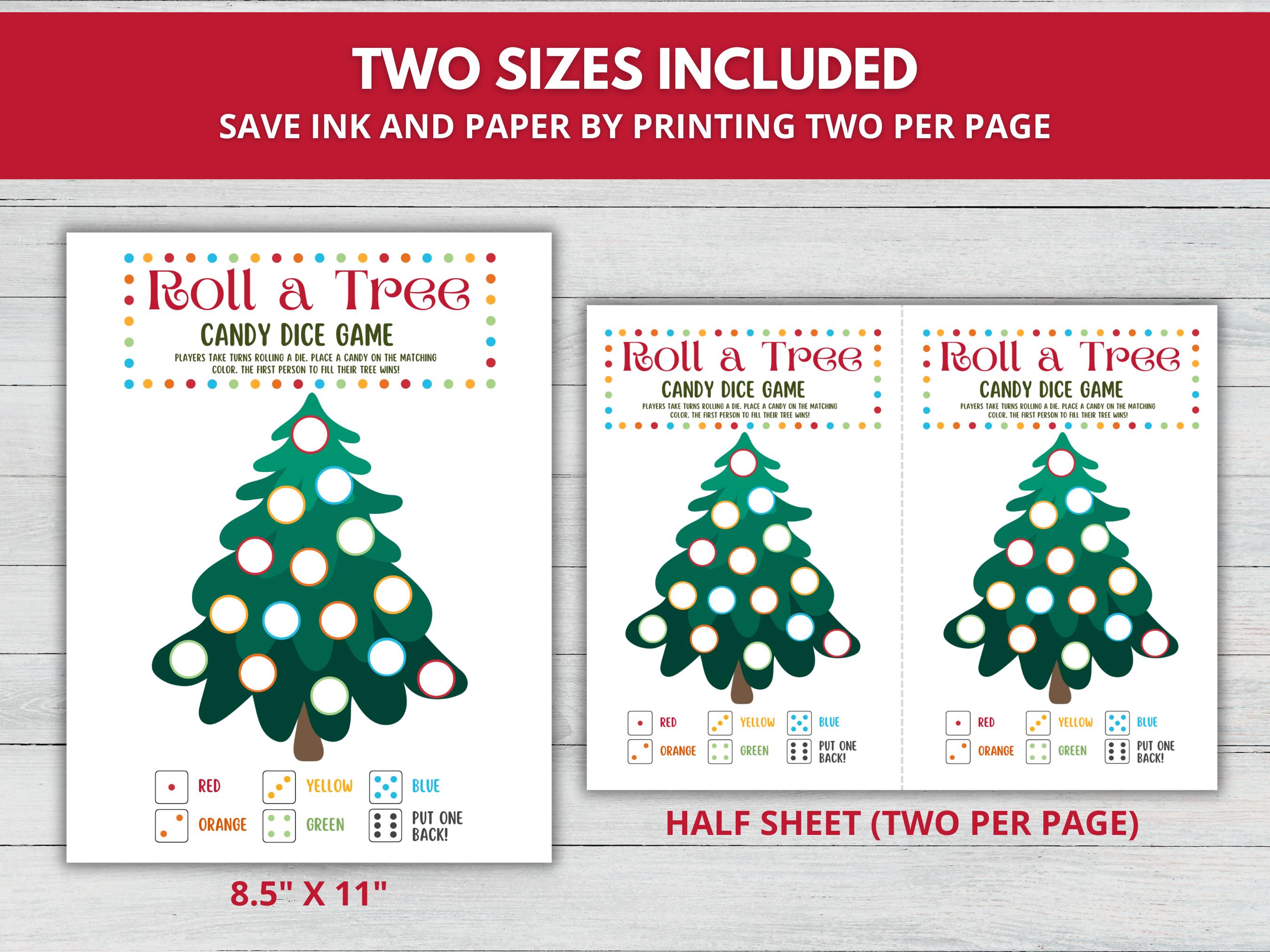 Roll a Christmas Tree Dice Game, Printable Christmas Games for Kids ...