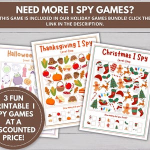 Thanksgiving I Spy Game for Kids, I Spy Printable, Seek and Find, Look ...