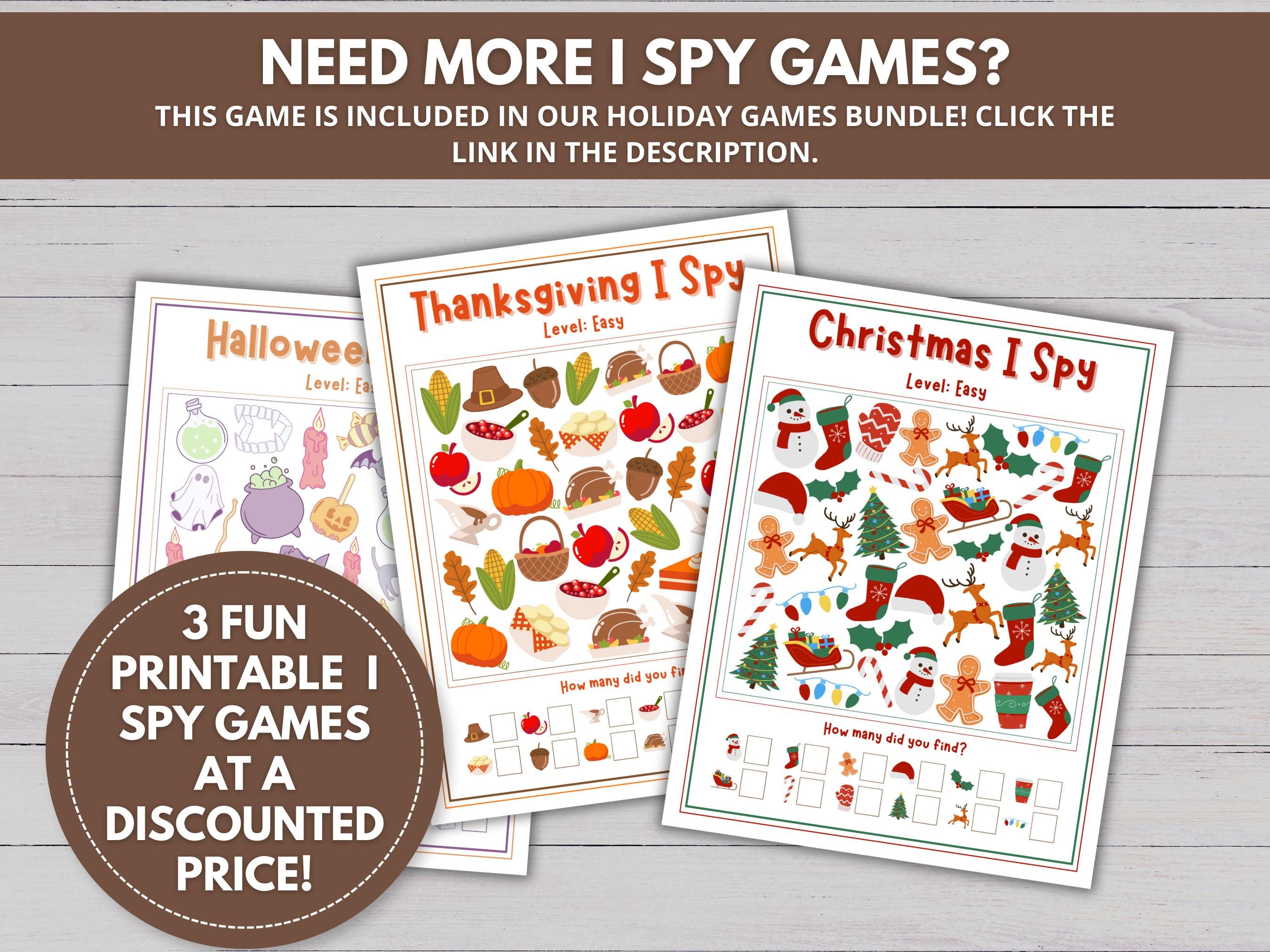 Thanksgiving I Spy Game for Kids, I Spy Printable, Seek and Find, Look ...