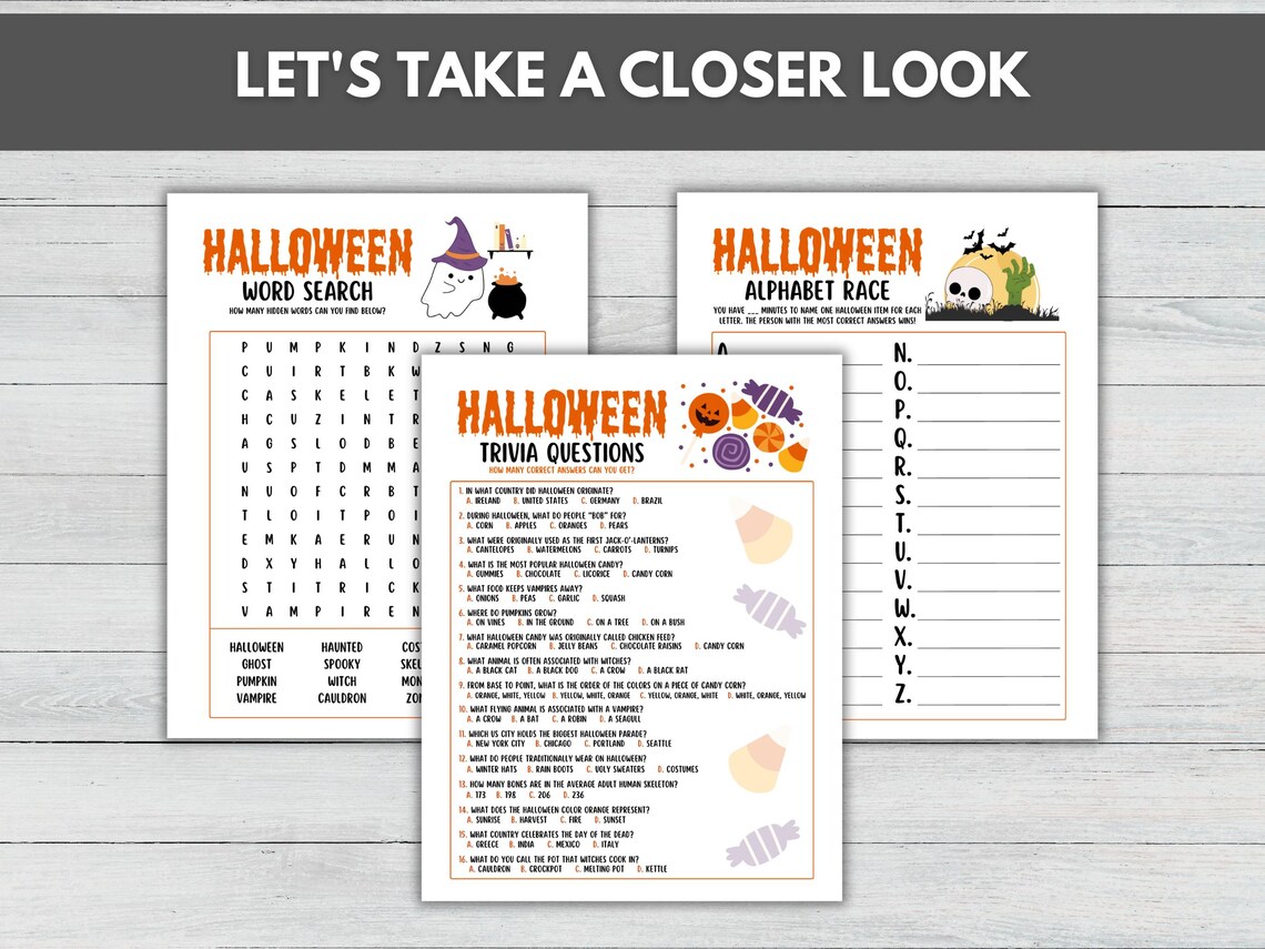 14 Halloween Games Bundle, Printable Halloween Party Games, Halloween ...
