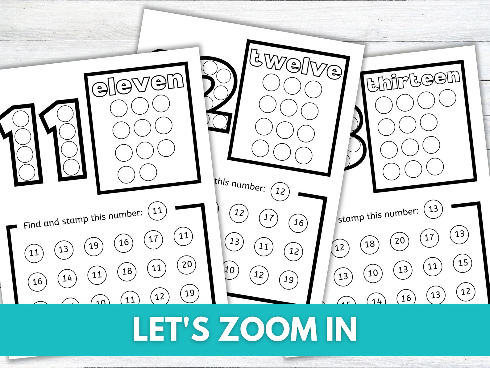 Dot Marker Numbers 11-20 Printable Dab Marker Number - Etsy