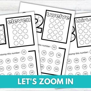 Dot Marker Numbers 11-20 Printable Dab Marker Number - Etsy