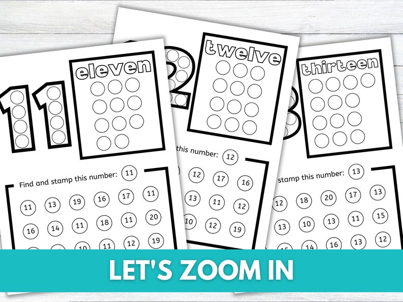 Dot Marker Numbers 11-20 Printable Dab Marker Number - Etsy