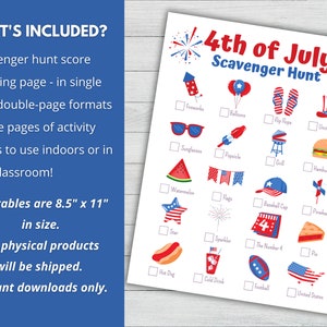 Fourth of July Scavenger Hunt, Indoor Independence Day Scavenger Hunt ...