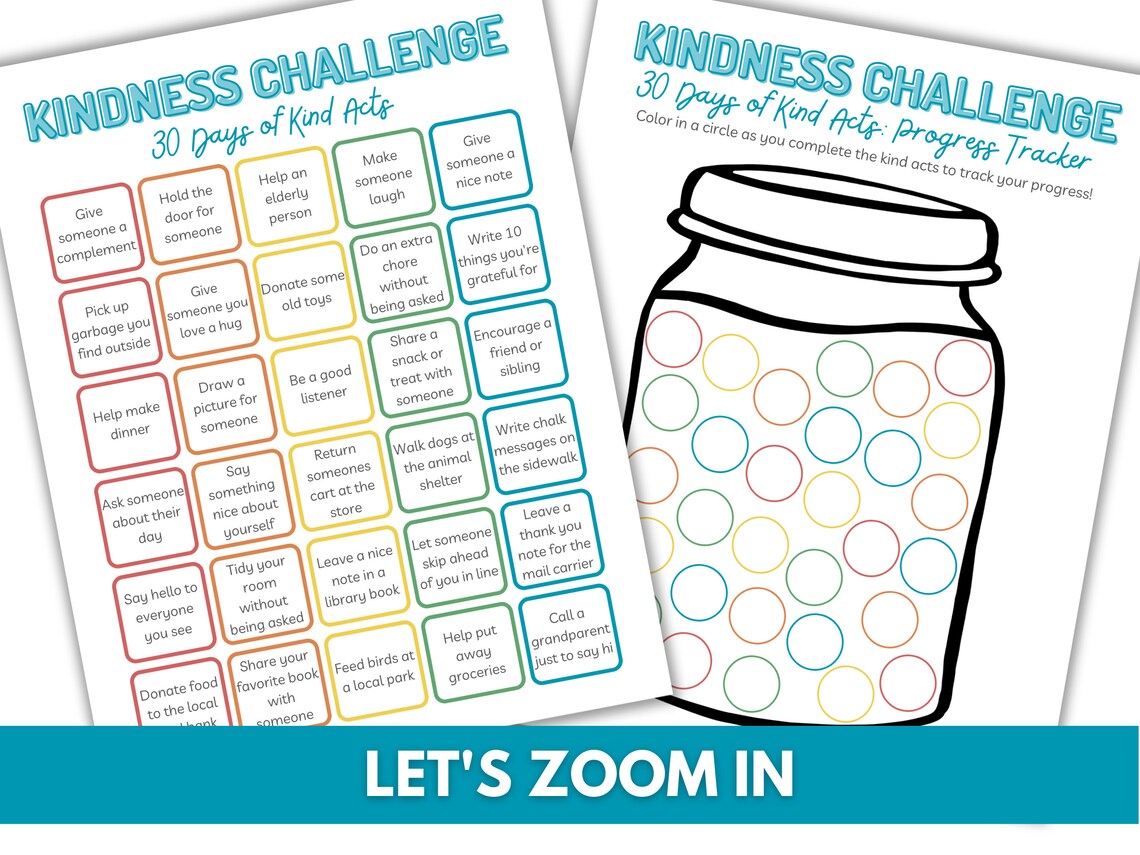 Acts of Kindness Calendar Kindness Calendar Printable - Etsy