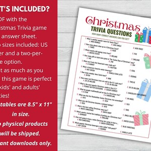 Christmas Trivia Game, Christmas Party Games, Printable Holiday Trivia ...