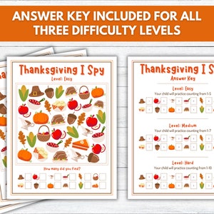 Thanksgiving I Spy, Thanksgiving Game Printable, Look and Find, Party ...