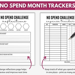 No Spend Challenge Printable, No Spend Month Tracker, Money Saving ...