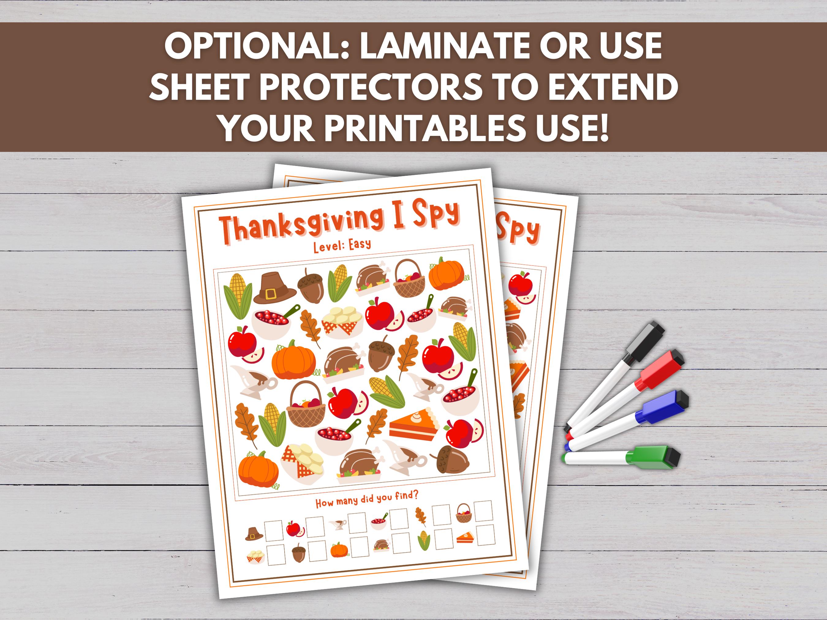 Thanksgiving I Spy Game for Kids, I Spy Printable, Seek and Find, Look ...
