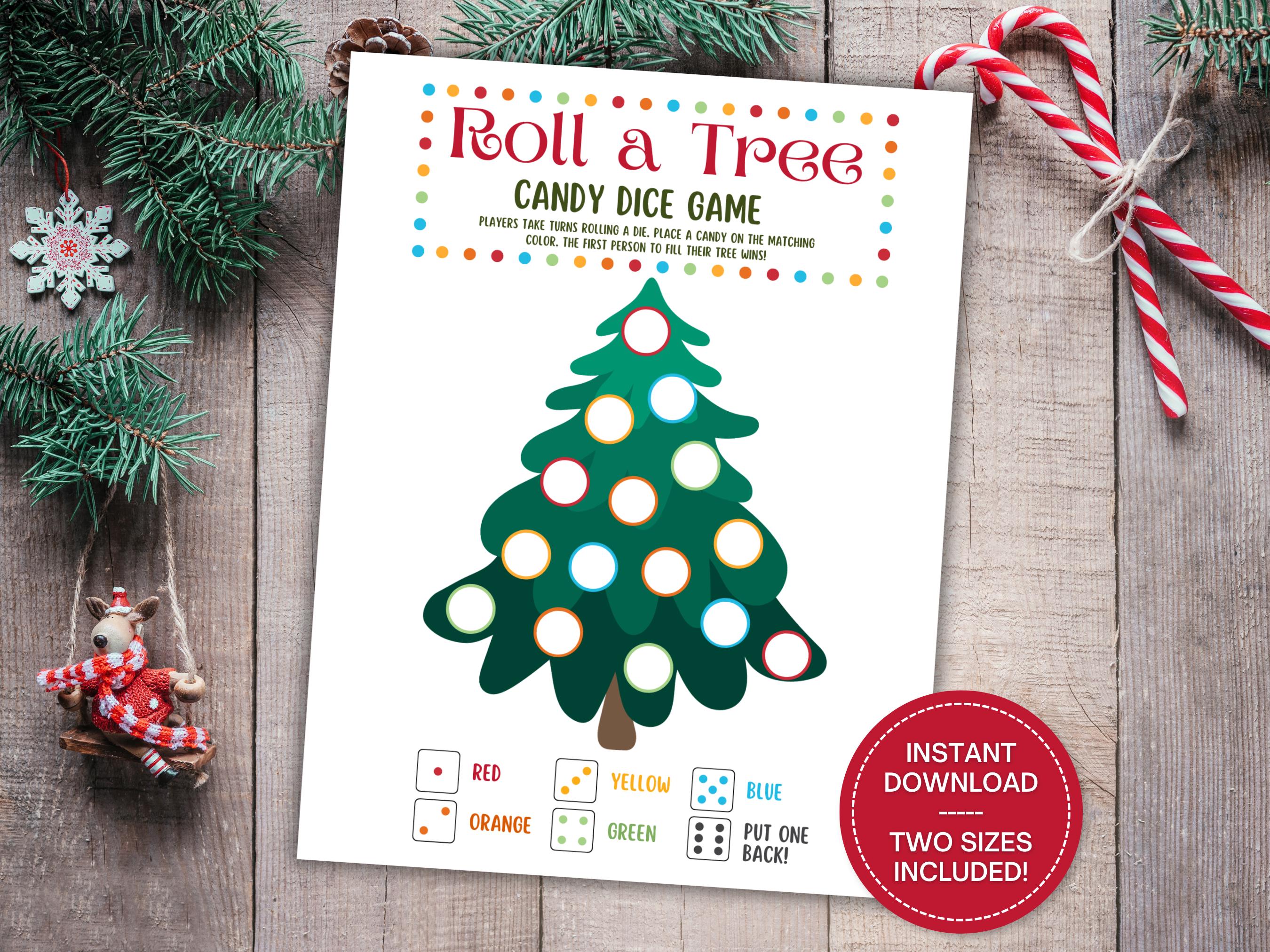 Roll a Christmas Tree Dice Game, Printable Christmas Games for Kids ...