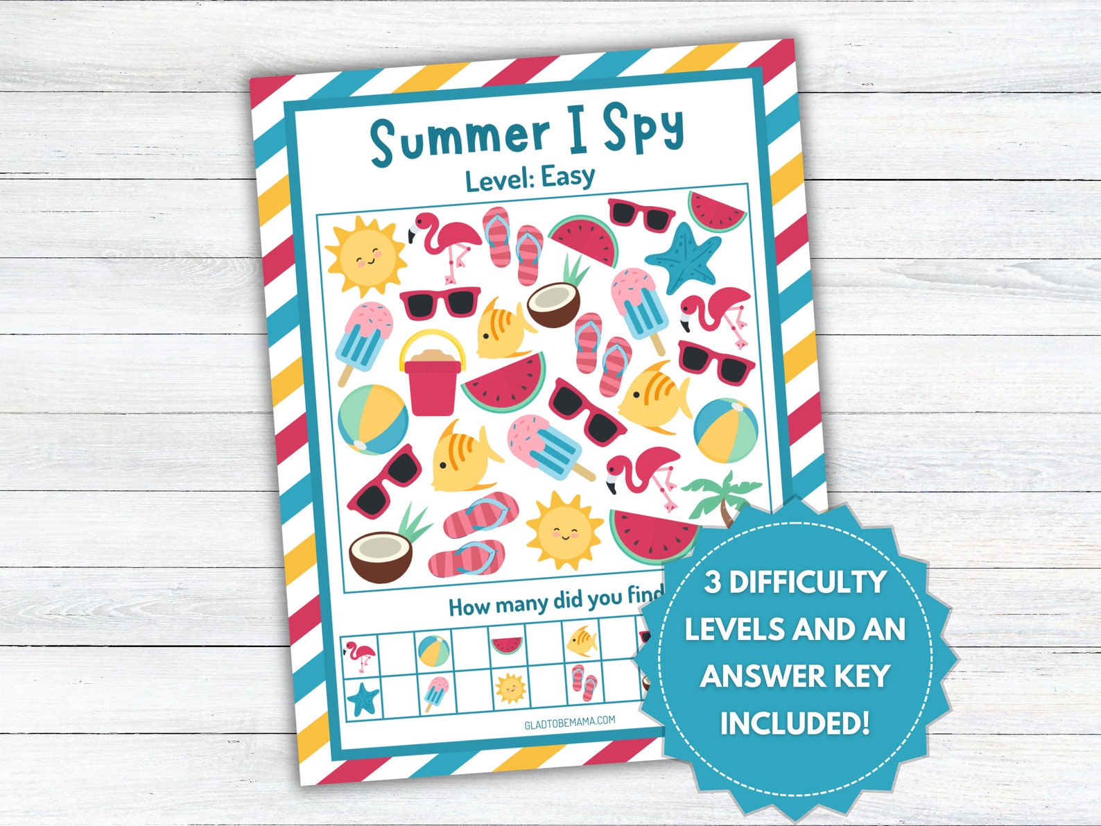Summer I Spy Printable, I Spy Game for Kids, Summer Printable Activity ...