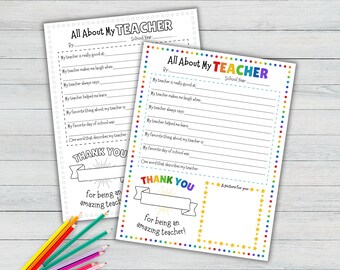 Teacher Thank You Printable Teacher Appreciation Week Printable Teacher ...