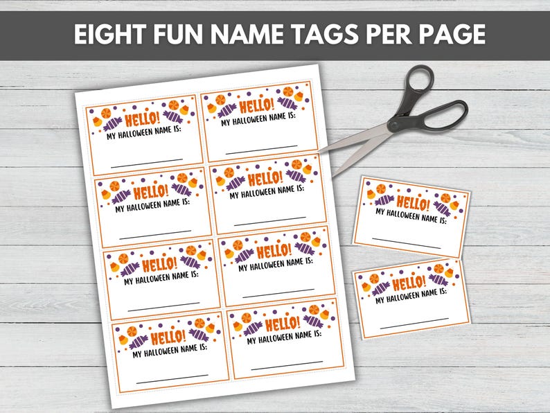 What's Your Halloween Name Game With Name Tags, Halloween Name ...