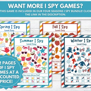 Summer I Spy Printable, I Spy Game for Kids, Summer Printable Activity ...