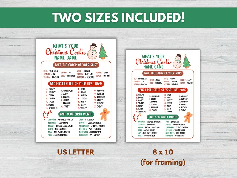What's Your Christmas Cookie Name Game + Name Tags, Christmas Cookie ...
