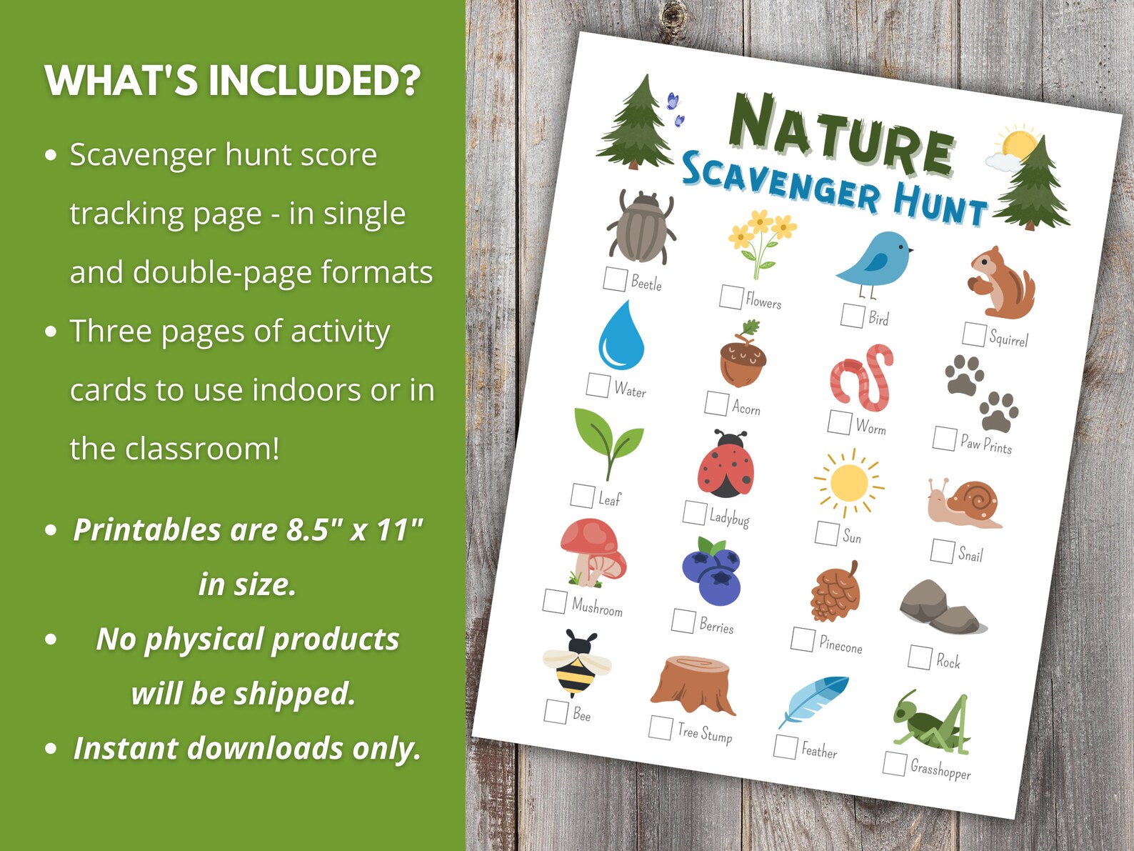 Nature Scavenger Hunt Printable, Outdoor Treasure Hunt, Nature Walk ...